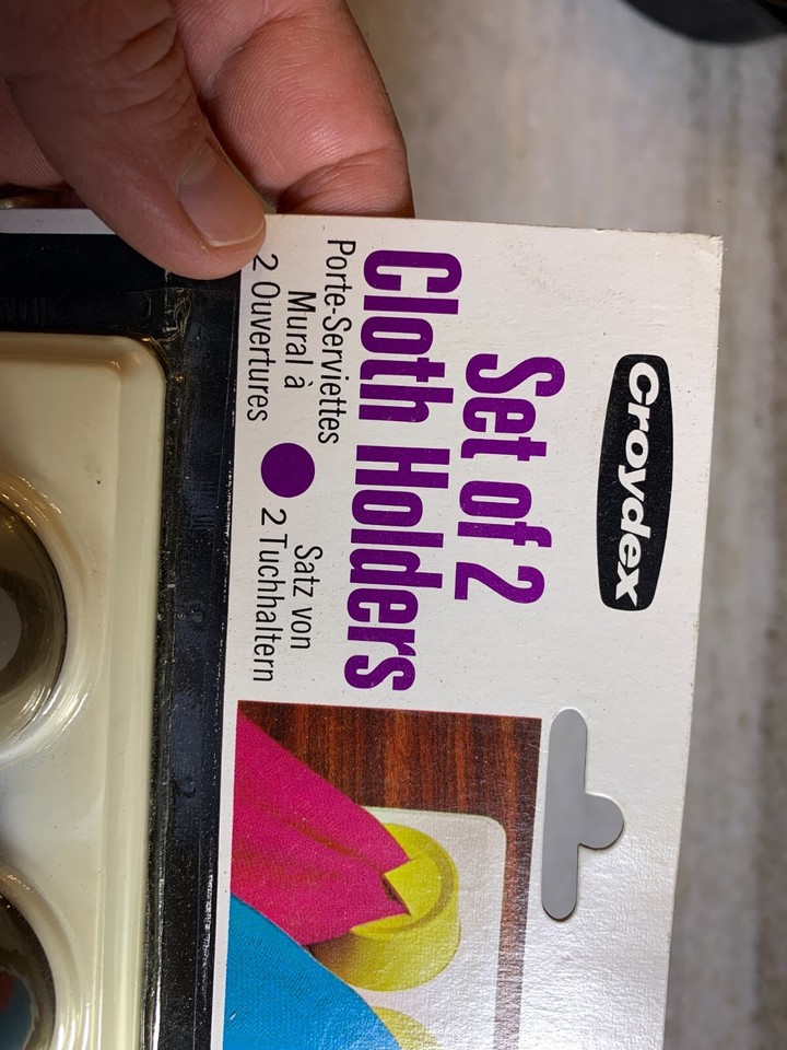 Rare Vintage Croydex Towel Cloth Rag Holder Hook Rack Rubber Wall Hung ...