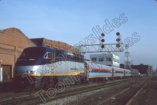 Original Slide- CDTX Amtrak California F59PHI 2005 & Train At Oakland ...