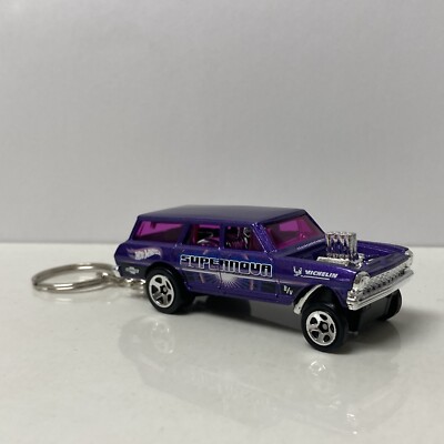 RARE KEY CHAIN PURPLE CHEVY NOVA WAGON GASSER CUSTOM LIMITED EDITION ...
