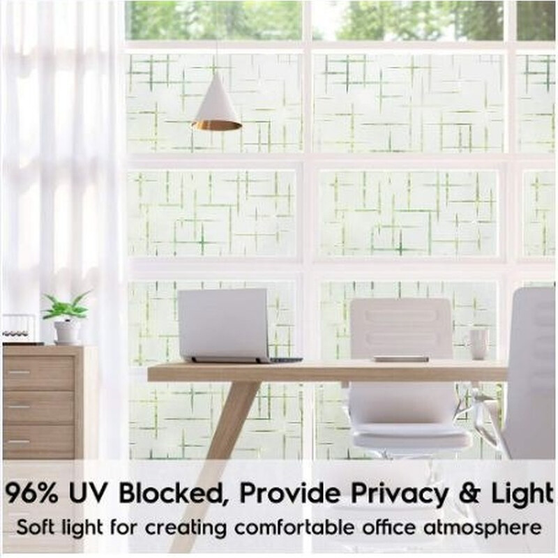 Frosted Static Cling Glass Window Film Cross Pattern Opaque Bathroom ...