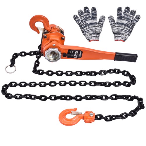 0.75 Ton Chain Hoist Puller Block Fall 5FT Lifting Chain w/ Hooks ...