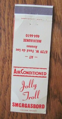 MILWAUKEE, WISCONSIN: JOLLY TROLL RESTAURANT MATCHBOOK MATCHCOVER -E | eBay