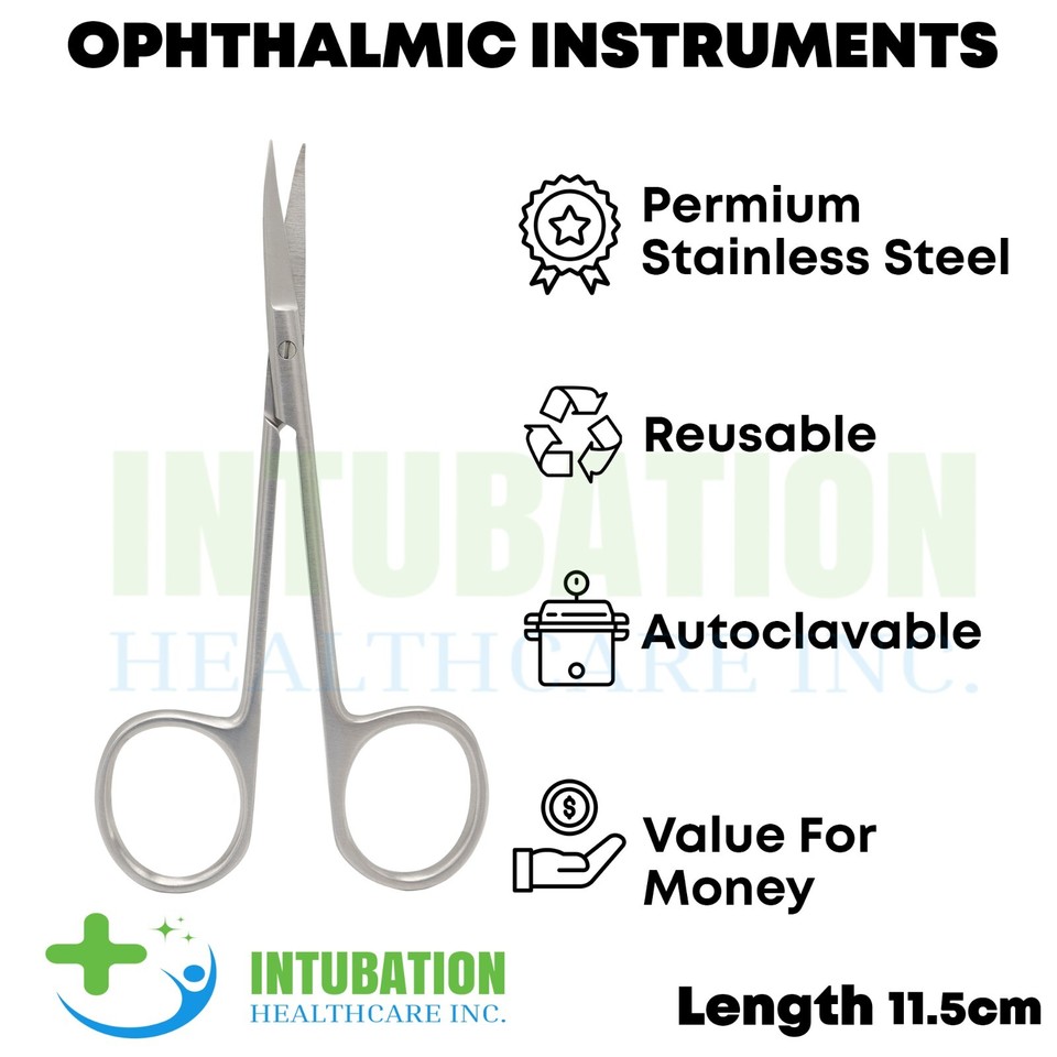 Eye Scissors Curved Blunt Premium Surgical Ophthalmic Eye Instruments ...
