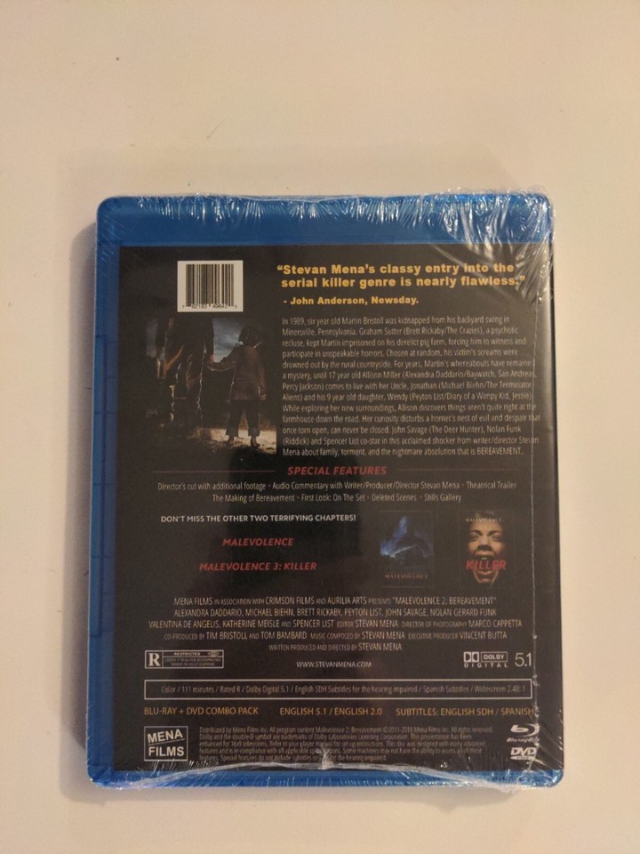 Malevolence 2: Bereavement (Blu-ray/Dvd, 2011-2018, Director's Cut ...