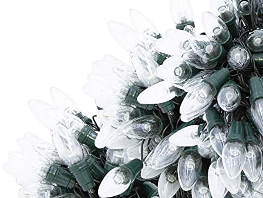 Christmas Lights 25 LED Battery Operated Chaser Candle With Timer White ...