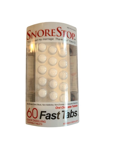 SnoreStop FastTabs Snoring Solution Chewable Tablet - 60 for sale ...
