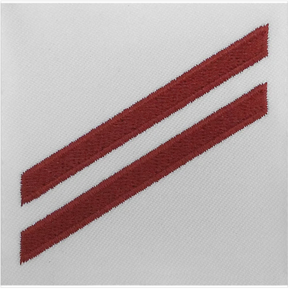GENUINE U.S. NAVY E2 RATING BADGE: FIREMAN APPRENTICE - RED CHEVRONS ON ...