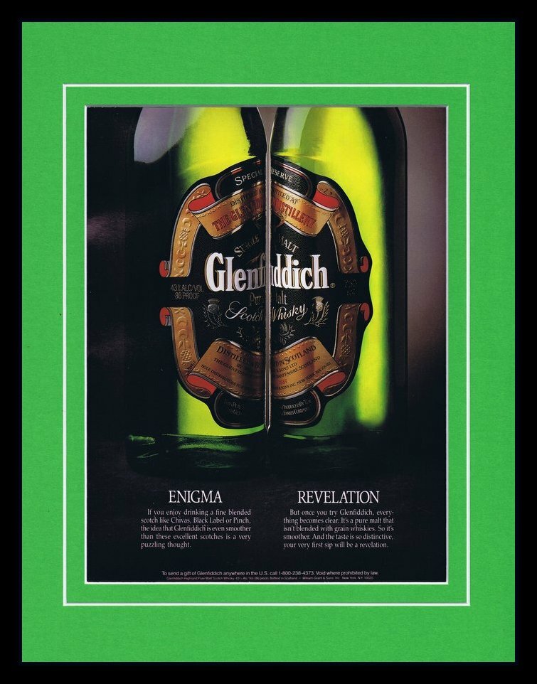 1989 Glenfiddich Whisky 11x14 Framed ORIGINAL Vintage Advertisement | eBay