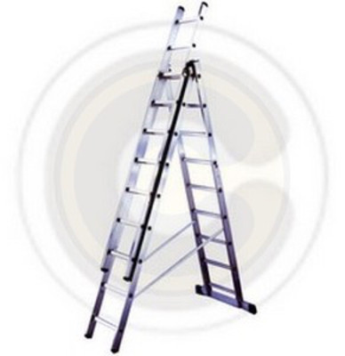 SCALA IN ALLUMINIO A TRE RAMPE COMBINATA ALTEZZA MASSIMA CM. 426 - 3X7 ...