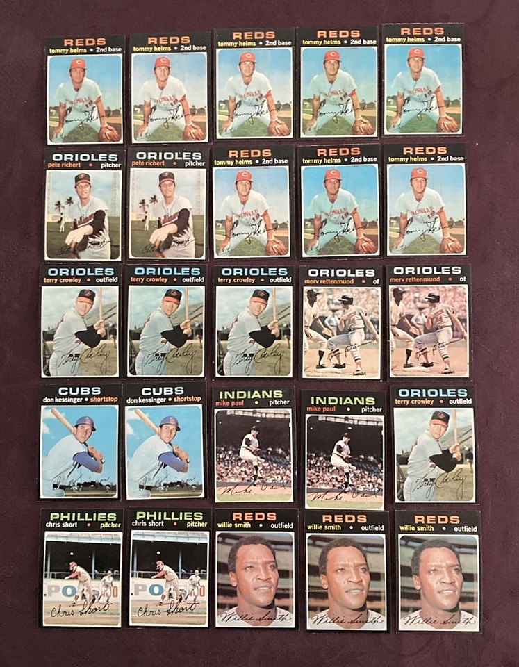 1971 Topps Baseball Lot of 105 High Grade EX-EMINT Stars Rookies Teams ...