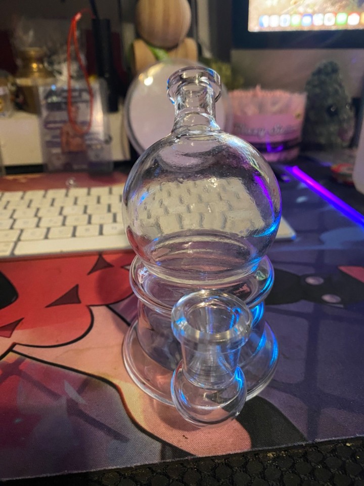 Compact 6" Glass Water Bubbler Pipe Bong Rig | eBay