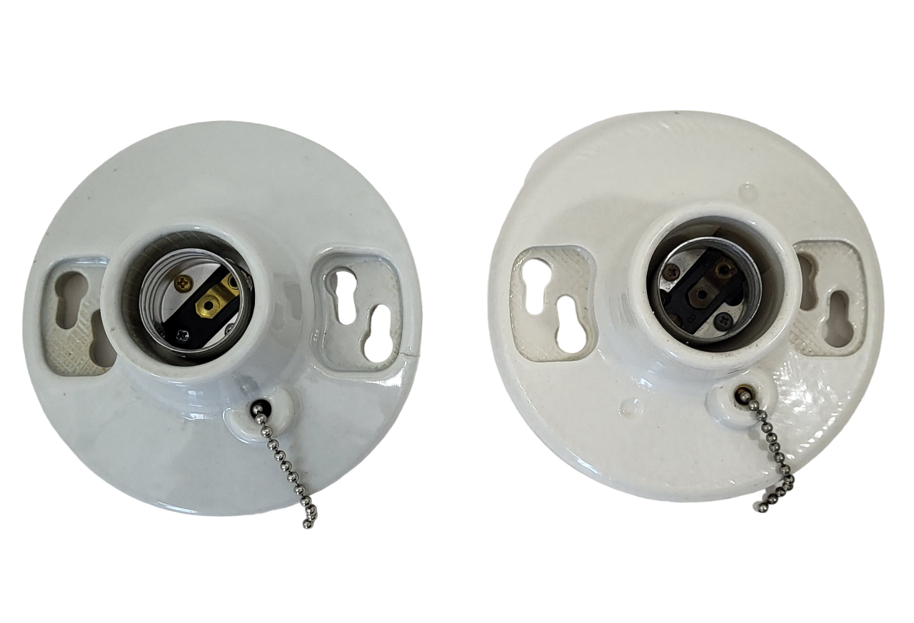 Vintage Leviton Porcelain / Ceramic Light Socket Fixture 250V 660W Pair ...