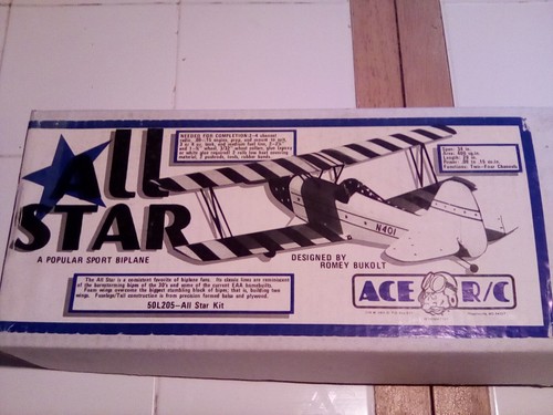 Ace R/C ALL STAR BIPLANE BALSA KIT, Brand New, Nitro/Electric | eBay
