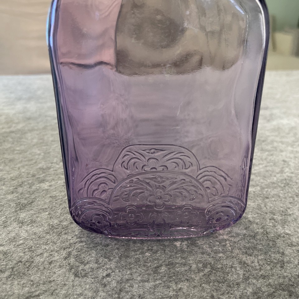 Vintage Vidrios de Levante Hand Blown Glass Floral Rare Lavender Color ...