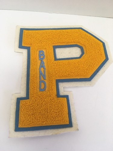 Wool Felt Band Letter P Patch For High School Letterman Jacket Gold ...