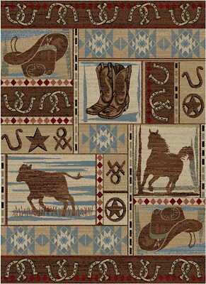 8x10 Western Ranch Rustic Lodge Cabin Area Rug | eBay