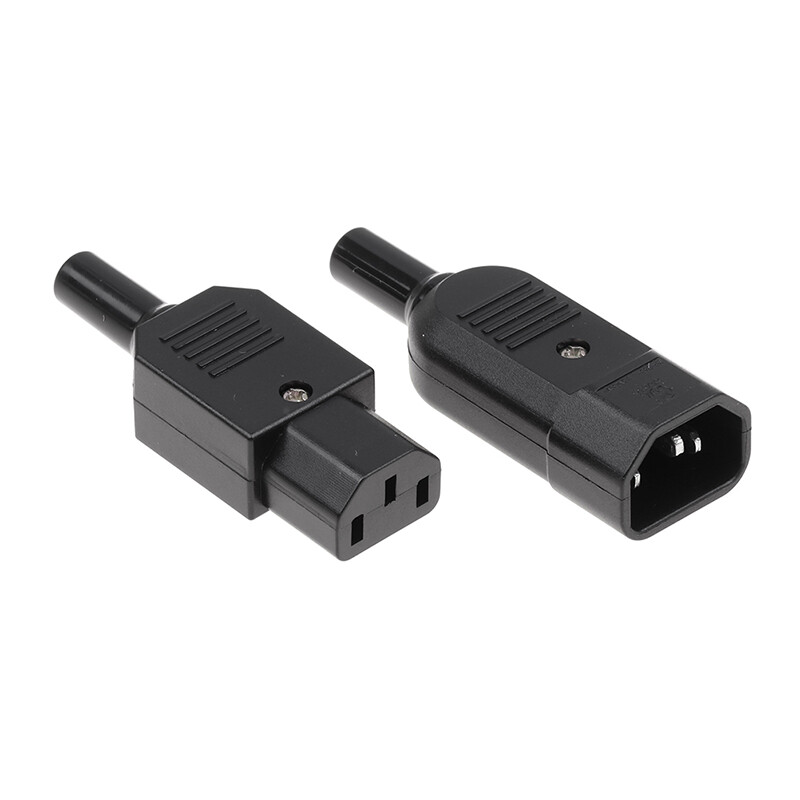 1Pc 16A 250V Straight Cable Plug Connector C13 C14 3 Pin Female Male ...
