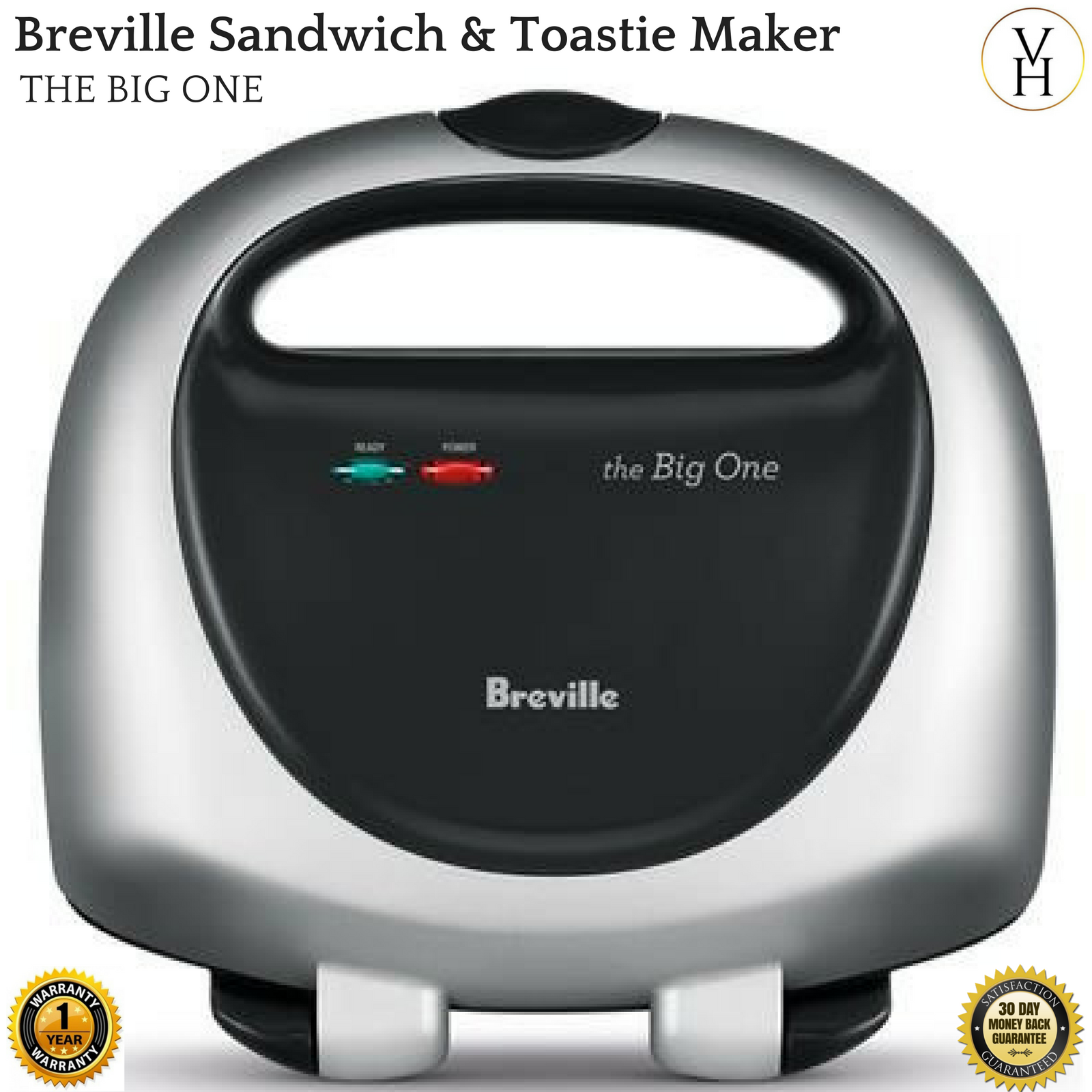 Breville Sandwich Press Jaffle Maker Non-stick Bread Toaster Grill ...