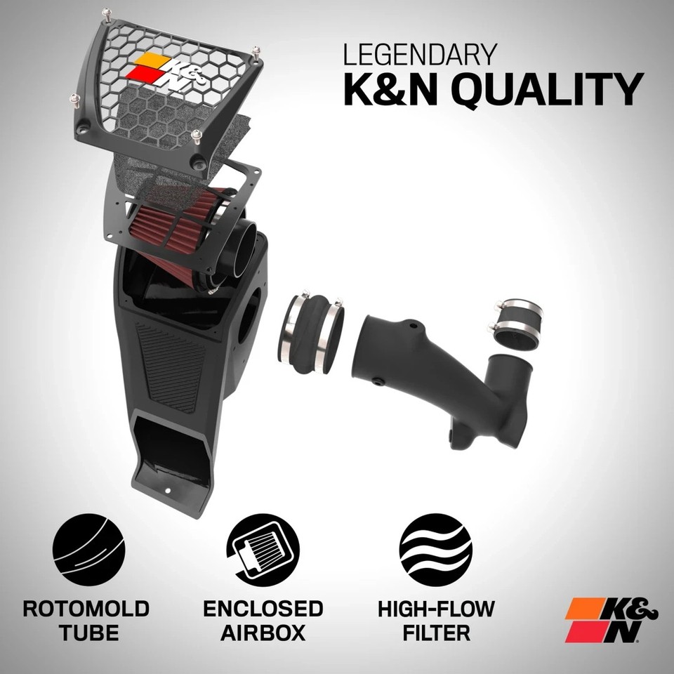 K&N Cold Air Intake Kit w/ Oiled Filter For 2015-2025 Toyota Hilux ...