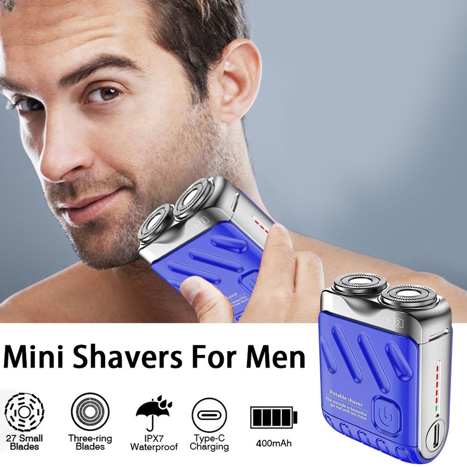 Double-Ring Pocket Shaver Mini Men's Shaver Portable Beard Travel ...