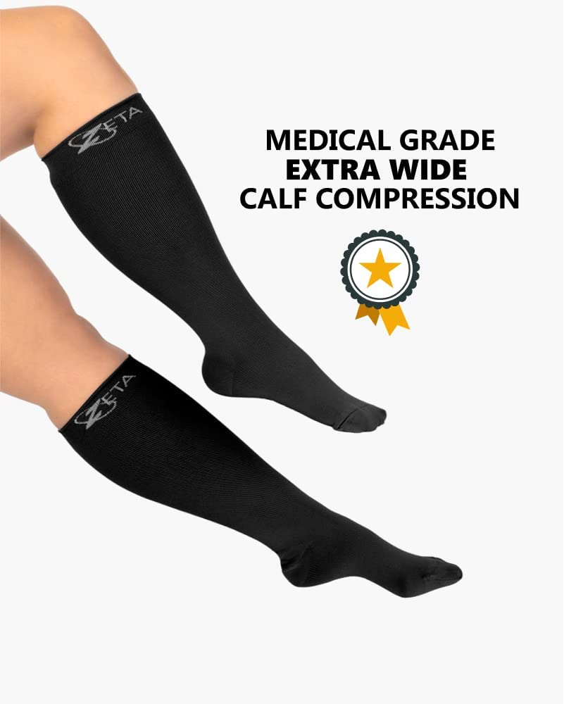 Zeta Socks XXXL Wide plus Size Calf Compression, Soothing Comfy ...