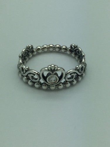 Authentic Pandora My Princess Stackable Ring Clear CZ 190880CZ Size 6.5 ...