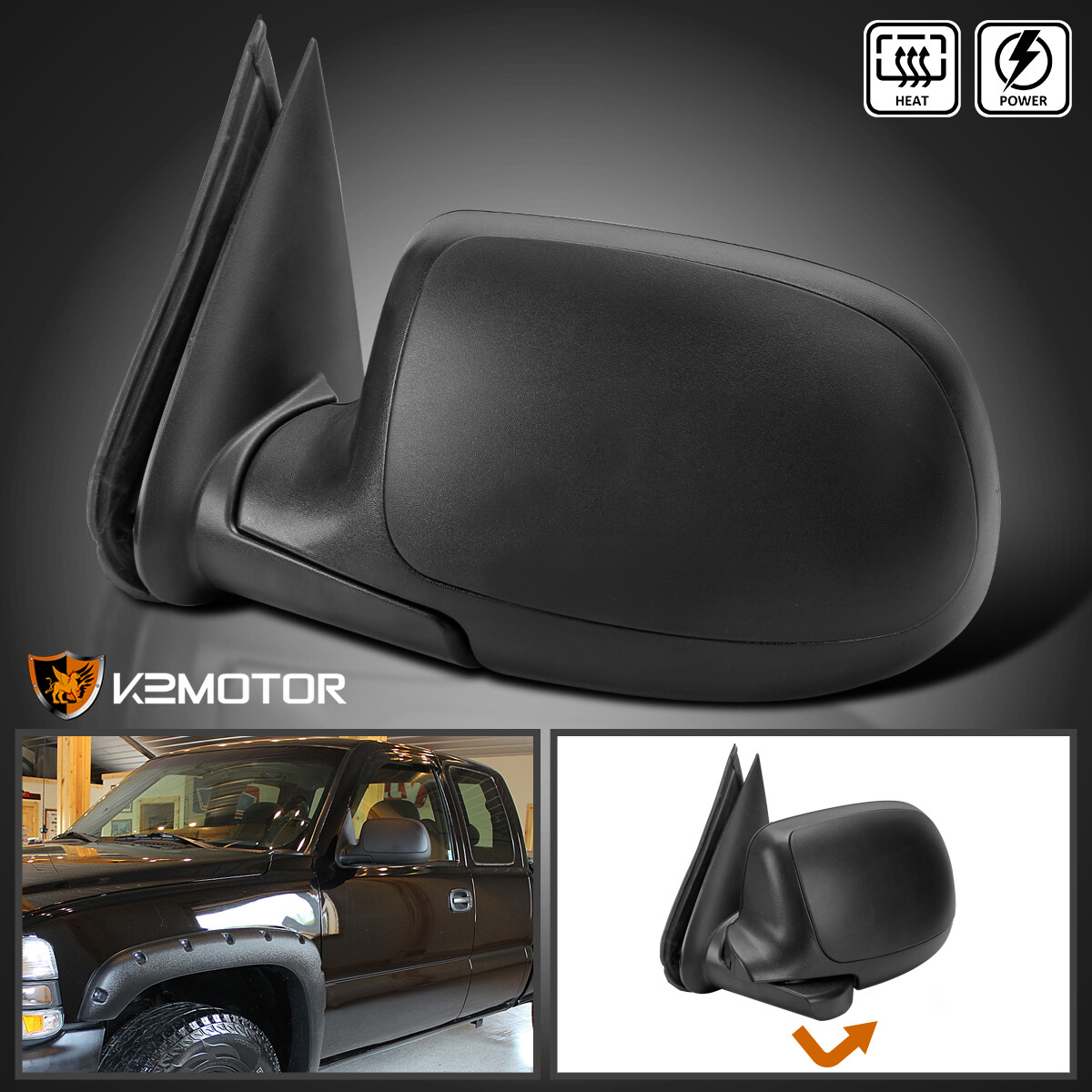 Left/Driver Power Heated Side Mirror Fits 1999-2002 Chevy Silverado ...