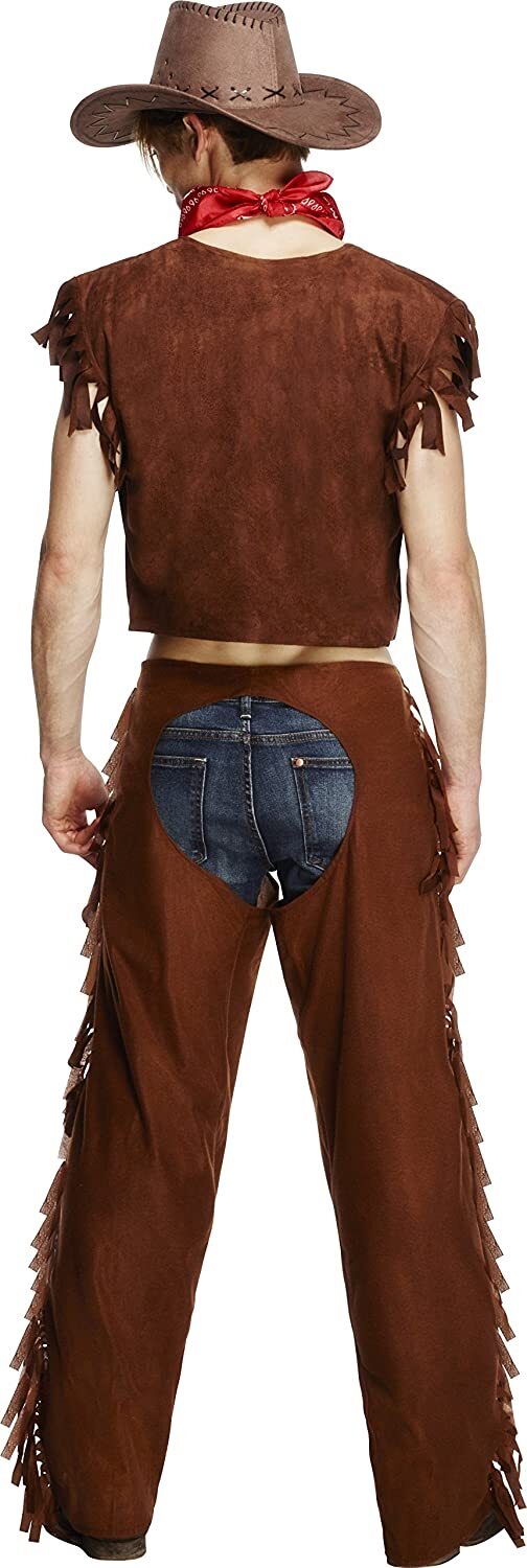 Smiffys Fever Male Ride Em High Cowboy Costume with Waistcoat Chaps and ...