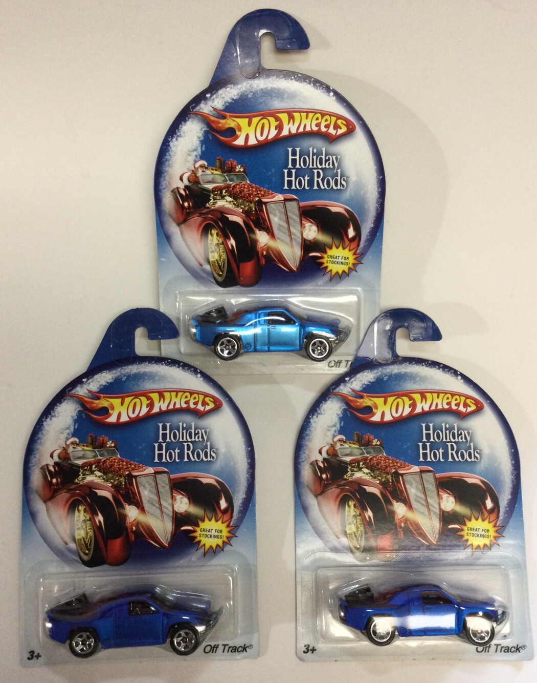 Lot Of 3 Hot Wheels Off Track Holiday Hot Rods Blue Die-Cast Car 2007 ...