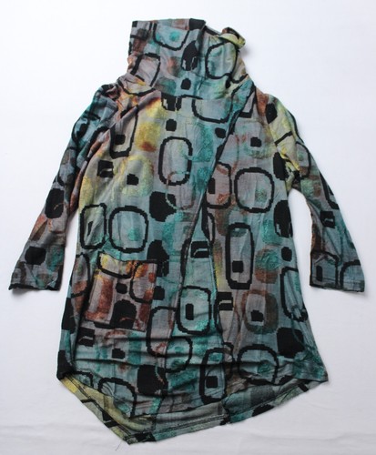 NorthStyle Women's Cowlneck Textured Burnout Tunic Top AW5 Black Multi ...