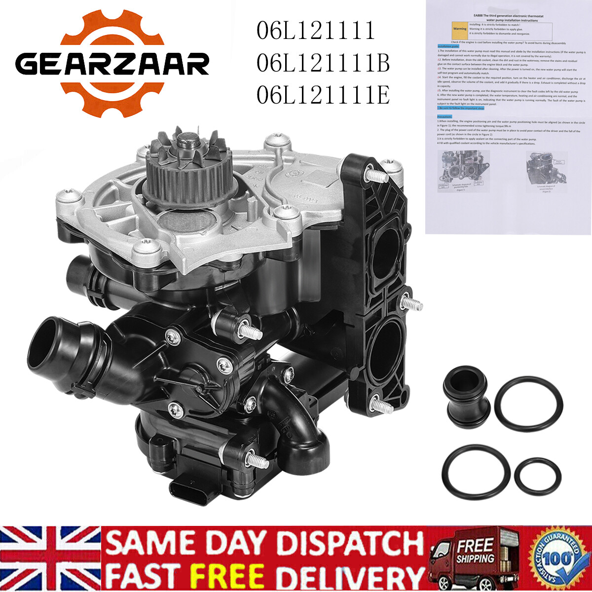 Water Pump Thermostat Housing Assembly For VW Golf GTI Audi A3 A4 ...