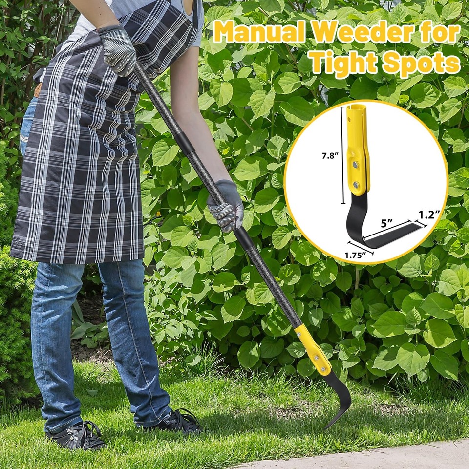 Garden Hoe Tool 77 Inch L Shaped Hoe Garden Tools with Adjustable Long ...
