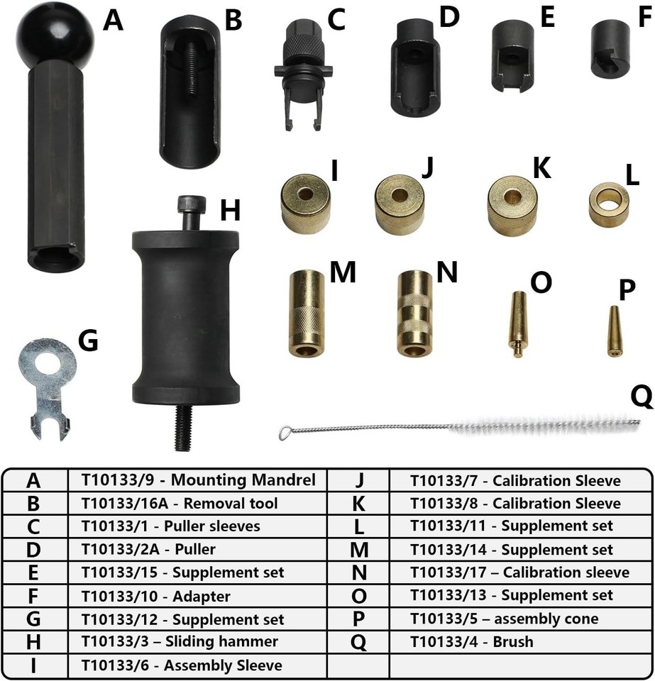 T10133 Fuel Injector Puller Removal Set Injector Seal Installer Service ...