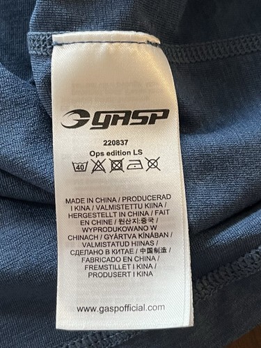 GASP Men's Blue Long Sleeve Logo Tee Size XL | eBay