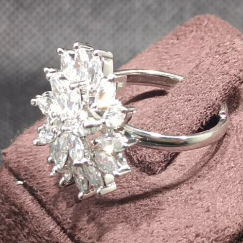 Bollywood Pakistani Style Silver Plated AD Ring CZ Jewelry For Womens ...