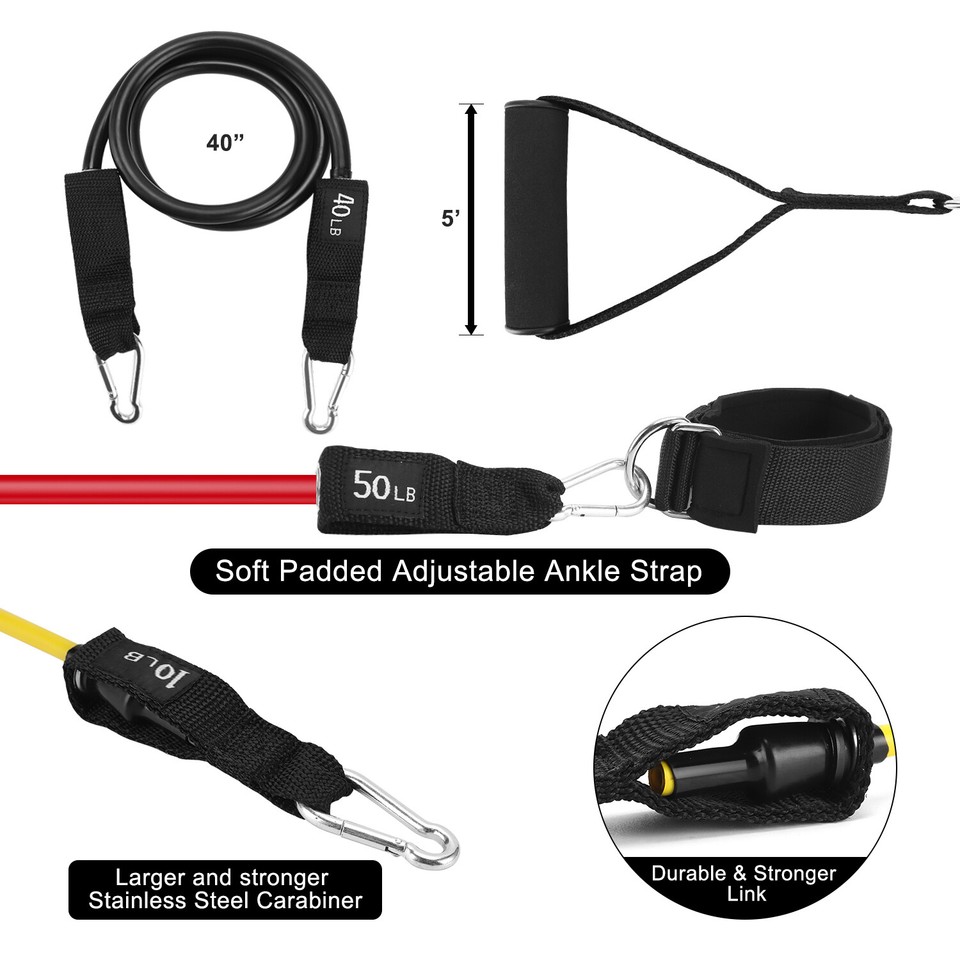 XPRT Fitness 11-Piece Resistance Bands Set 150LB - Ultimate Home Gym ...