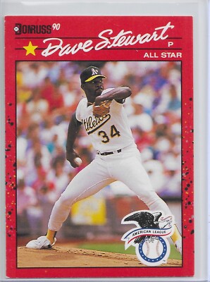 1990 Donruss Baseball Dave Stewart All-Star Card # 703 INC. ASP Oakland ...