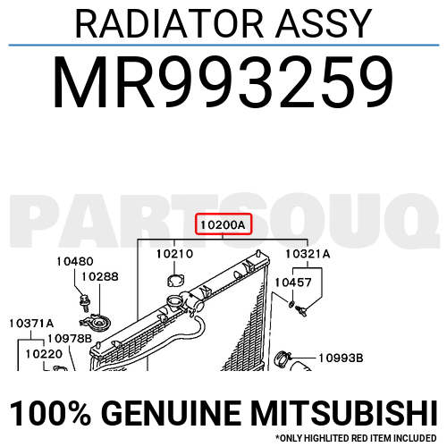 MR993259 Mitsubishi Radiator ASSY Genuine OEM Part for sale online | eBay