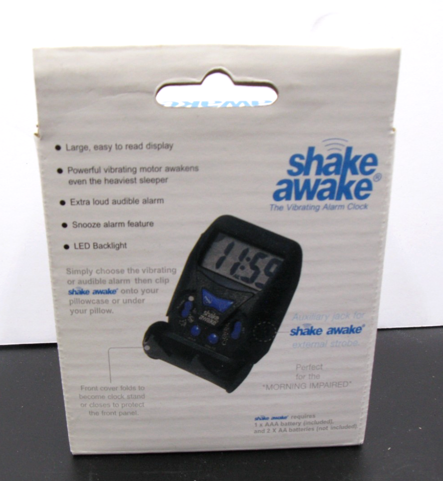 New Vintage Tech Battery Alarm Clock Vibrating & Audible Shake Awake ...
