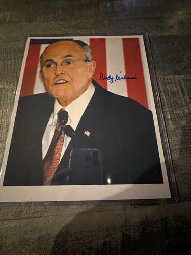 RUDY GIULIANI Signed 8x10 Photo COA NYC MAYOR MAGA member Donald Trump ...