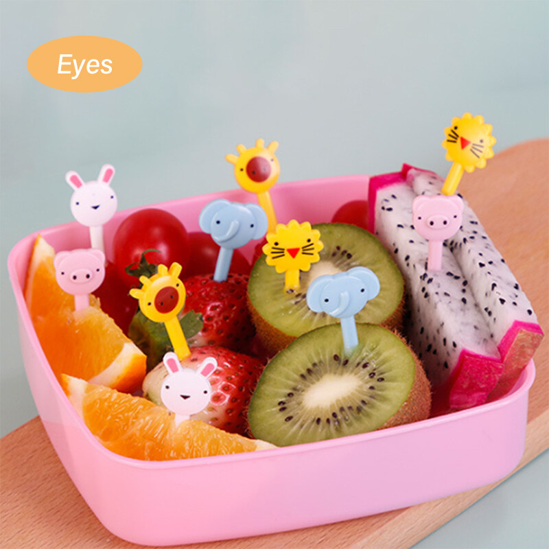 Mini Kids Animal Farm Fruit Fork Cartoon Snack Cake Dessert Food Fruit ...