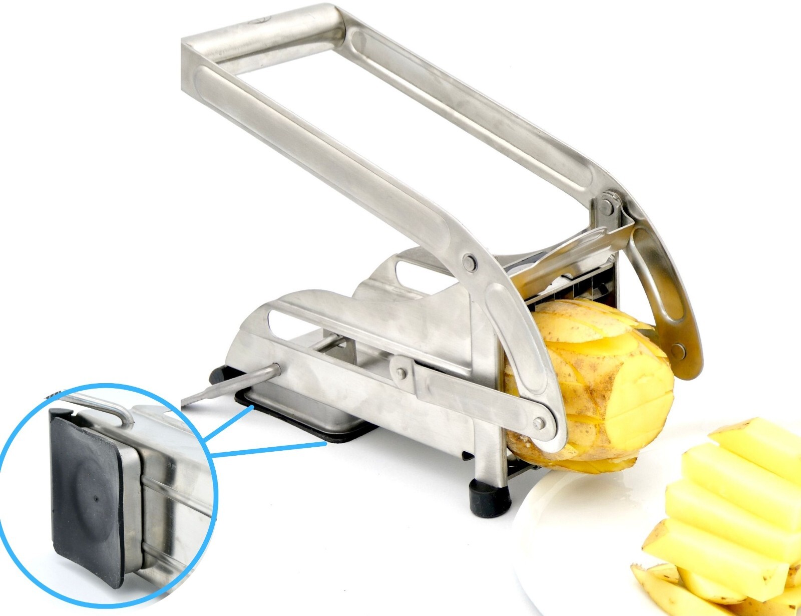 ICO Taglia Patate, Tagliere Acciaio Inox, Affettatrice Manuale con due ...