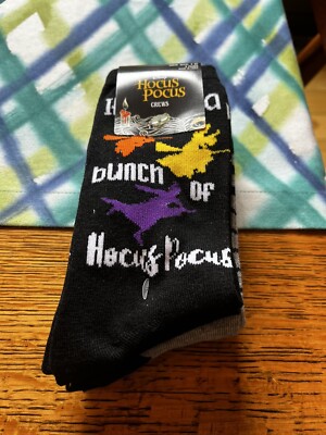 NEW Hocus Pocus x Disney Pack of 3 Crew Socks Fits 6-10 Women LAST SET ...