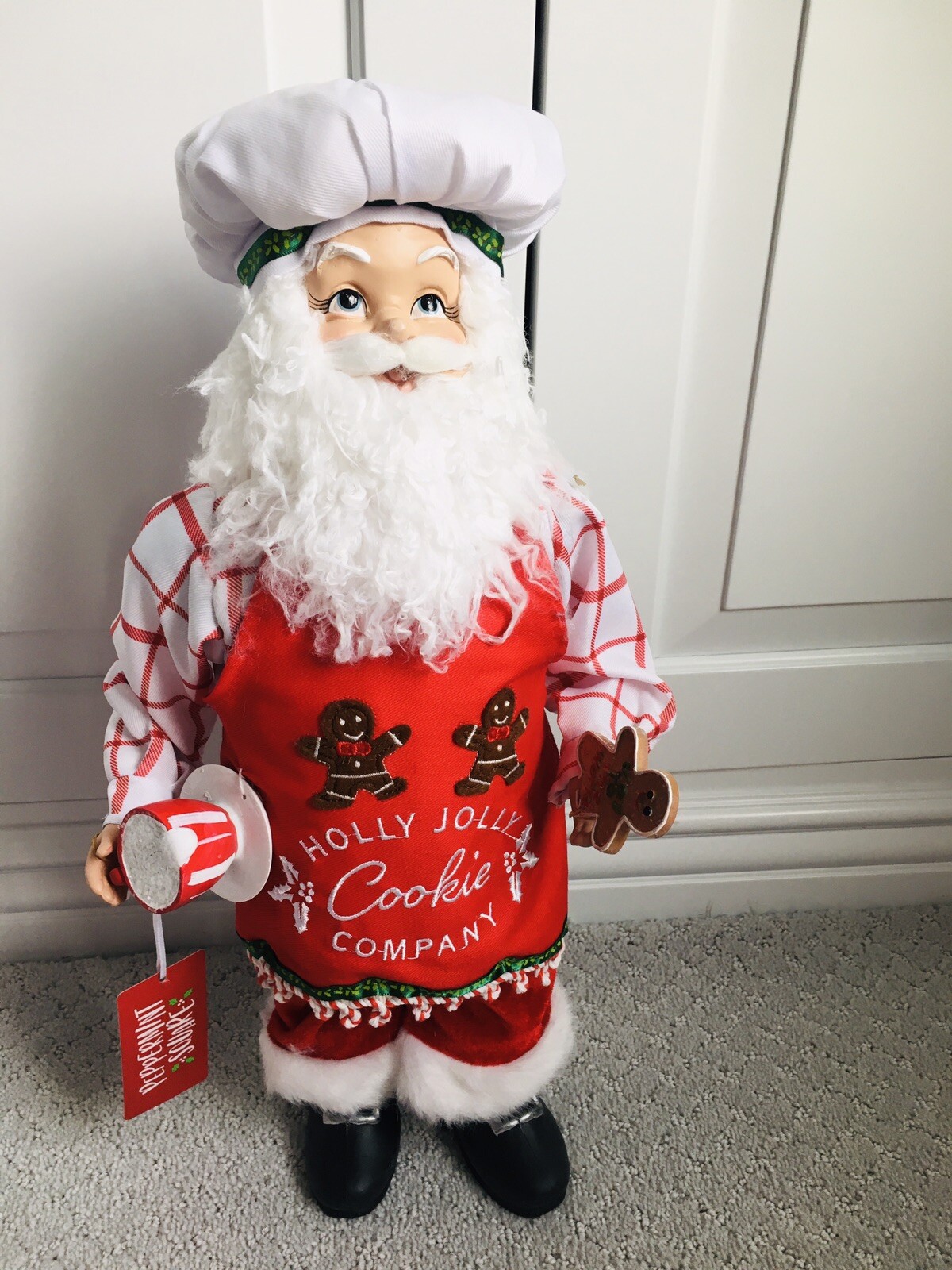 Christmas Gingerbread Baker Chef Santa Figurine with Hot Cocoa New 18 ...