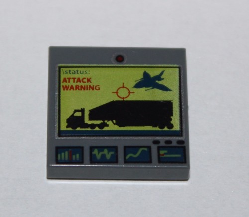 Lego Tile 2x2 with Jet Attacking Truck and 'ATTACK WARNING' Screen ...
