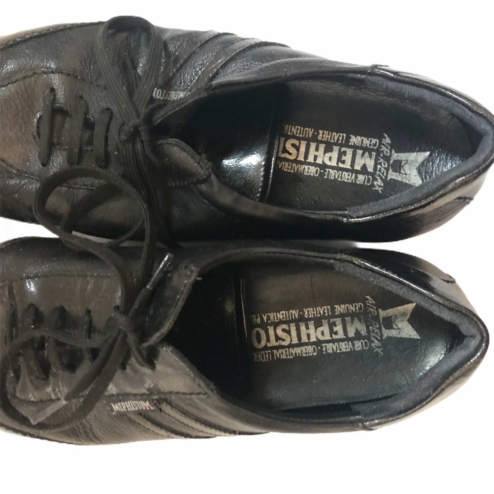 MEPHISTO BLACK PATENT LEATHER AIR RELAX LACE UP SHOES… - Gem