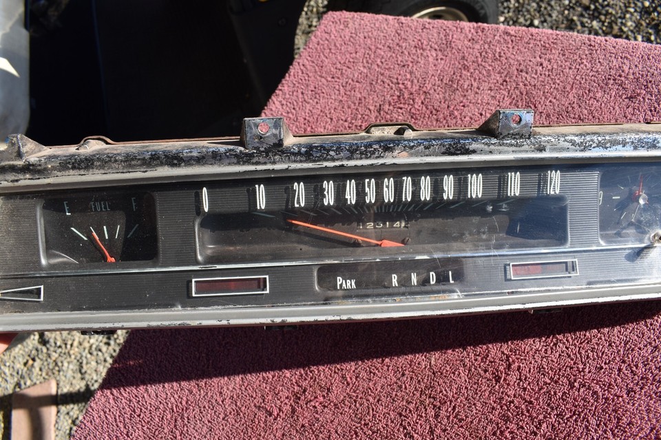 1966-67 Chevelle Speedometer , Fuel Gauge & Clock Assembly Good Working ...