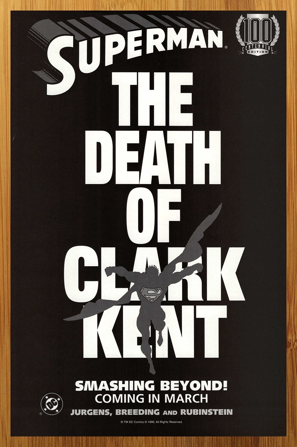 1995 DC Comics Superman Vintage Print Ad/Poster Death of Clark Kent ...