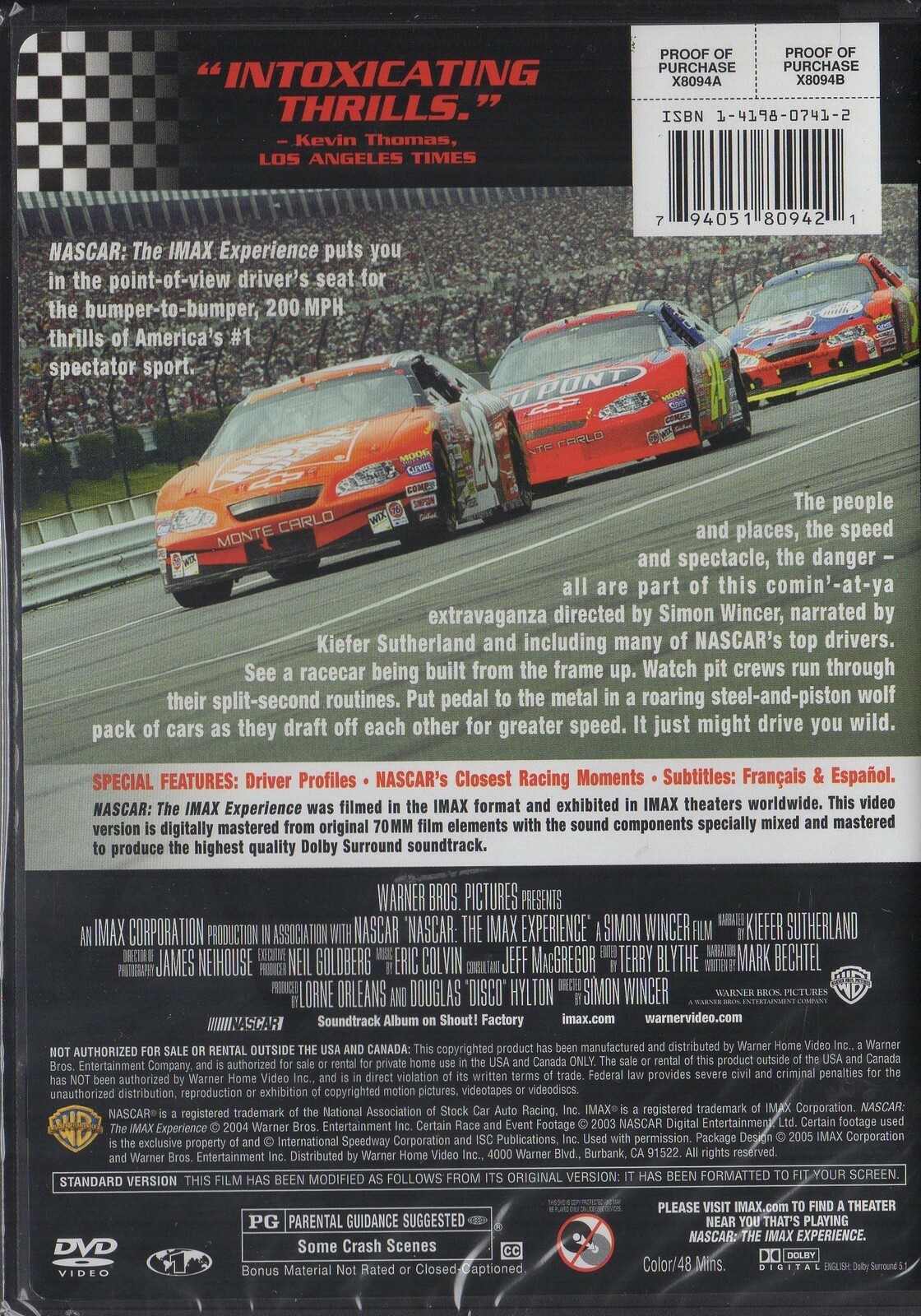 IMAX Nascar(New DVD) 794051809421 | eBay
