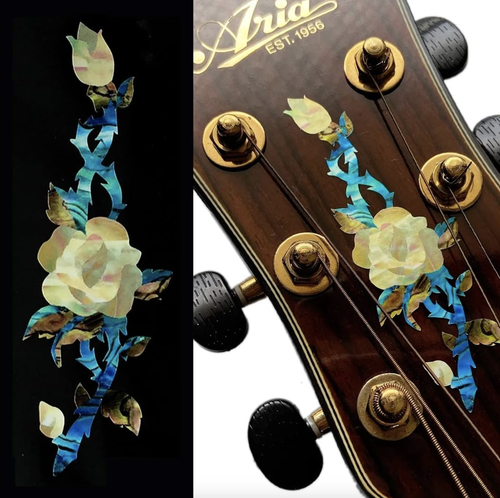 Vanilla Flower Abalone Guitar Headstock Inlay Sticker Decals | eBay